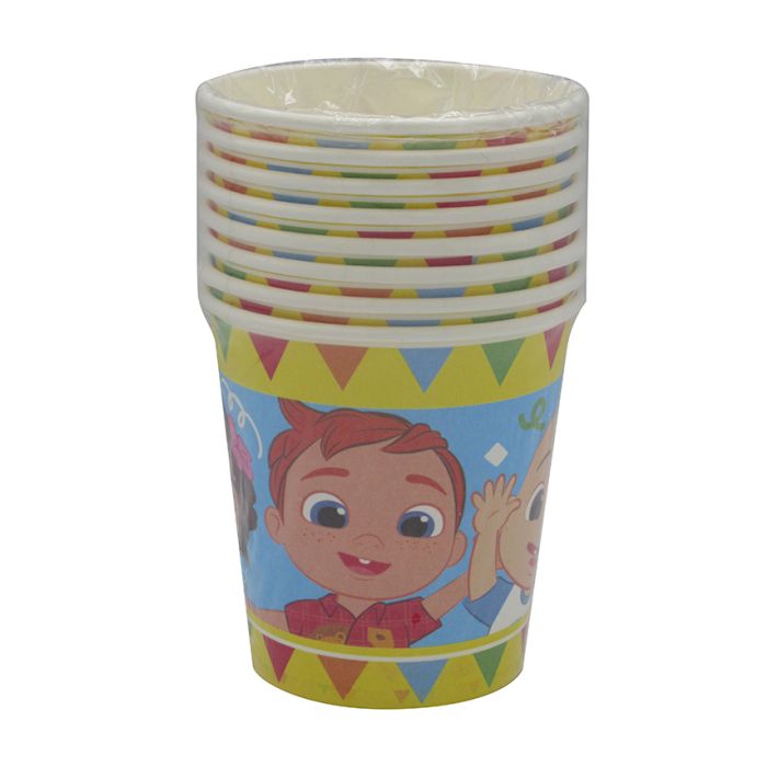 Cocomelon Paper Cups Pack of 8 - Themed Decorations