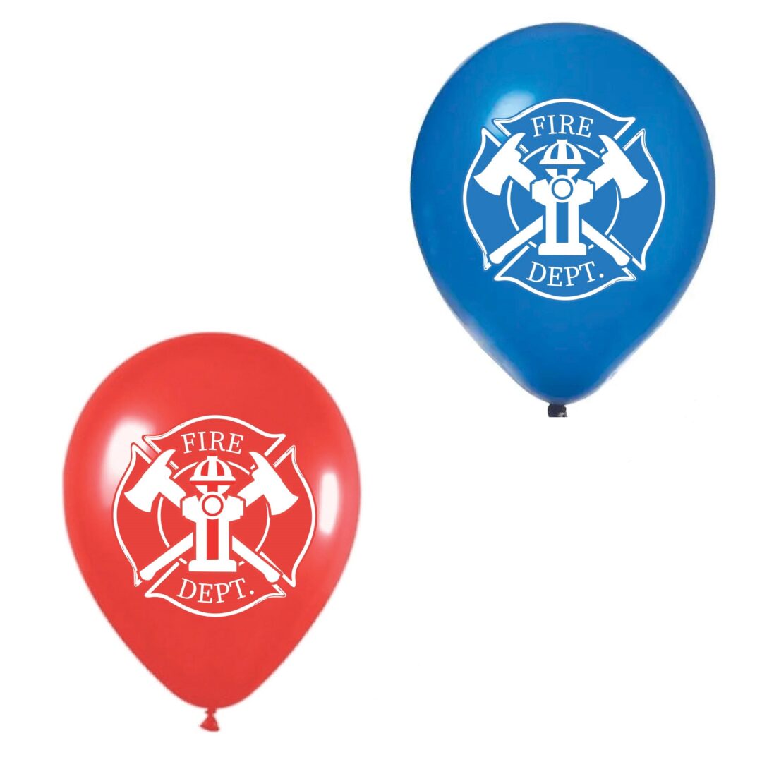 Firefighter Latex Balloons Pack of 10 - Themed Decorations