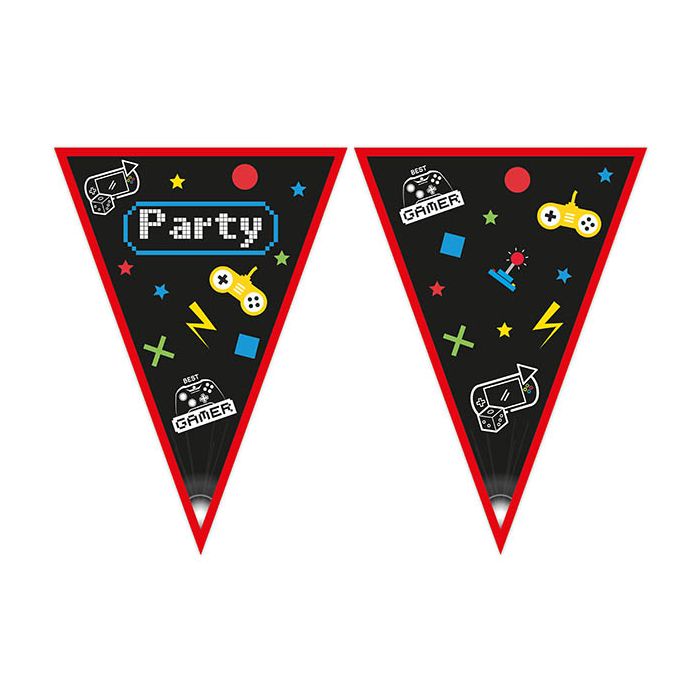 Gaming Party Paper Bunting Flags - Themed Decorations